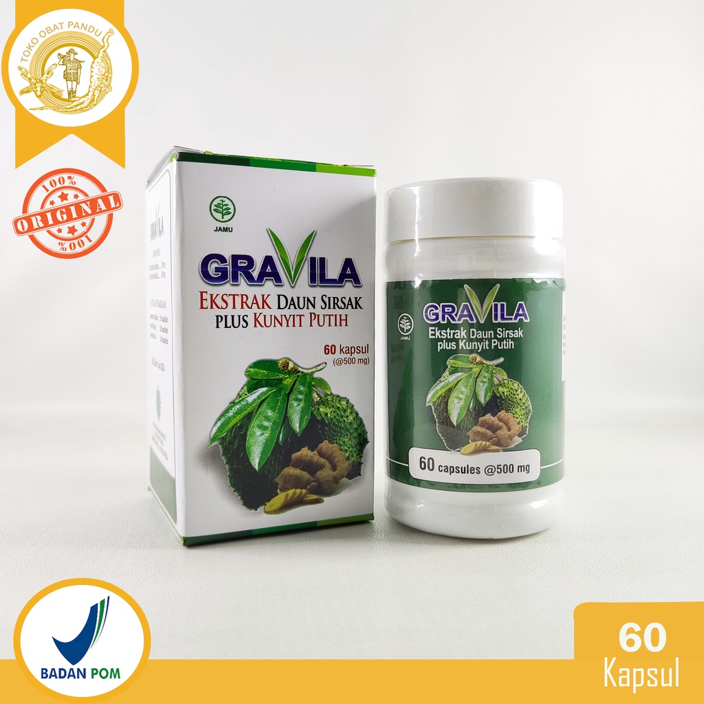 Jual GRAVILA KAPSUL EKSTRAK DAUN SIRSAK PLUS KUNYIT PUTIH / OBAT ...