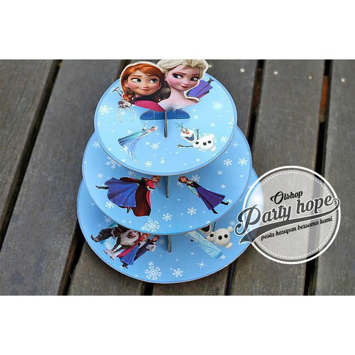 Jual PROMO - standing cupcake frozen / stand cake frozen / 3 tier stand ...