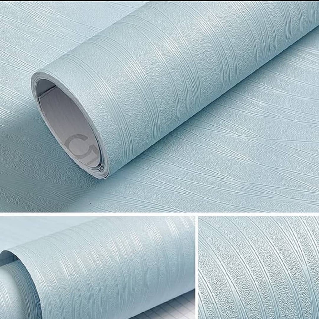 Jual Wallpaper Dinding Polos Emboss Tekstur Garis Biru Panjang 10meter ...