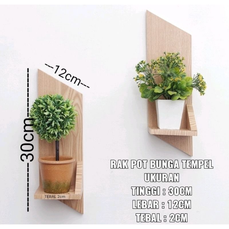 Jual Rak Bunga Unik Hiasan Dinding dari Kayu Model Jajar Genjang ...