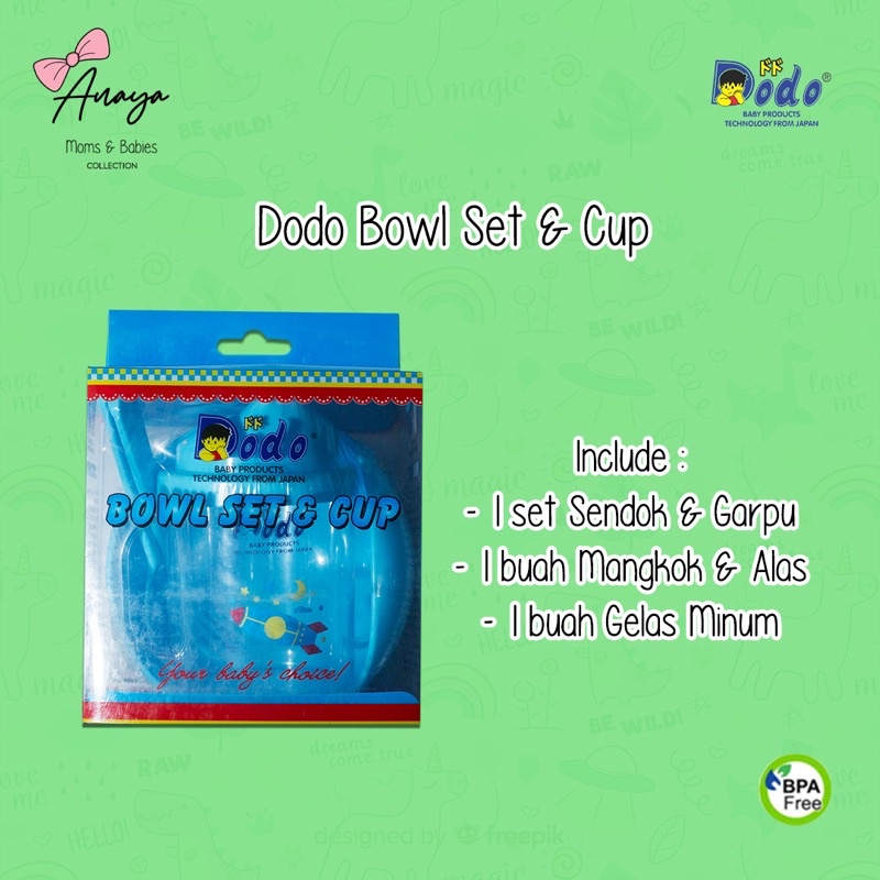 Jual Paket Set Tempat Makan Dodo / Dodo Bowl Set / Dodo Bowl Set + Cup ...
