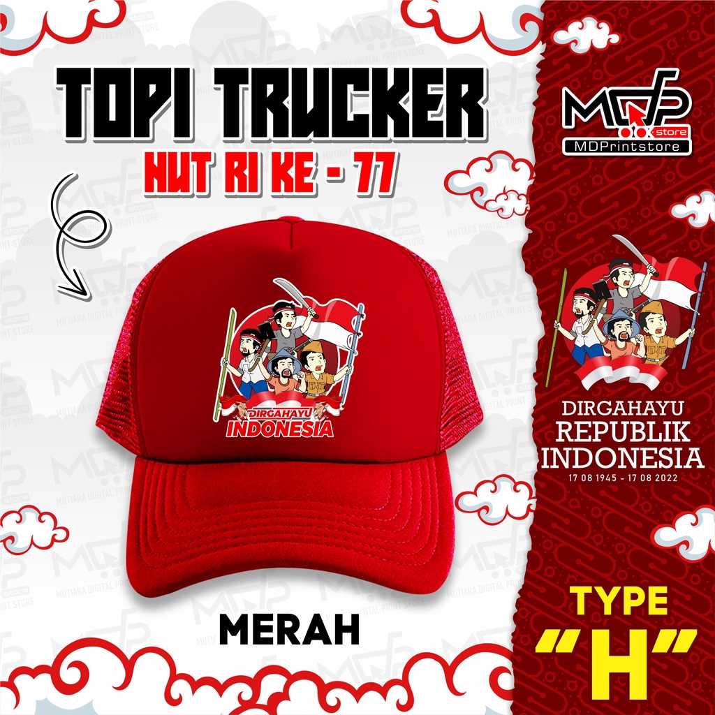 Jual TOPI HUT RI H AGUSTUSAN TOPI TRUCKER HARI KEMERDEKAAN MDPRINTSTORE ...