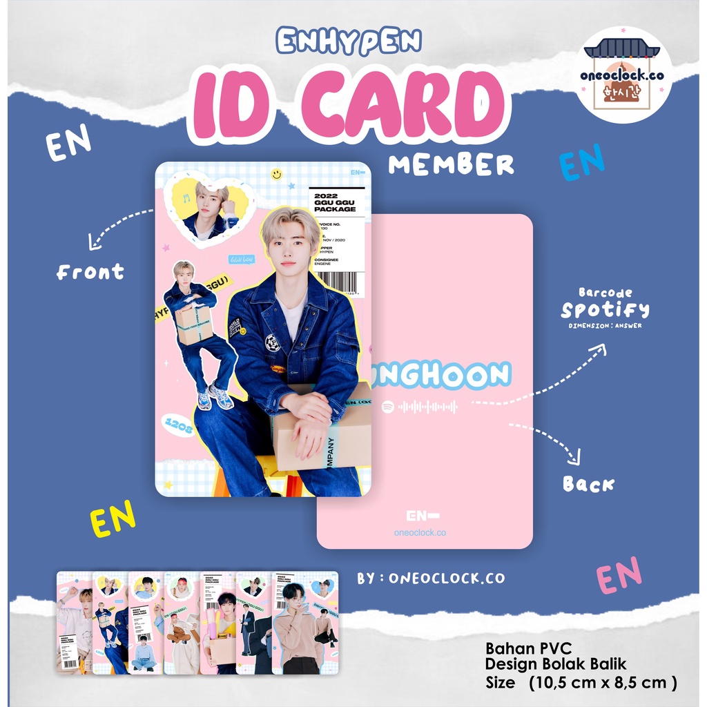 Jual ID CARD PVC Enhypen ggu-ggu Package Niki Sunghoon Jungwon Jay Jake ...