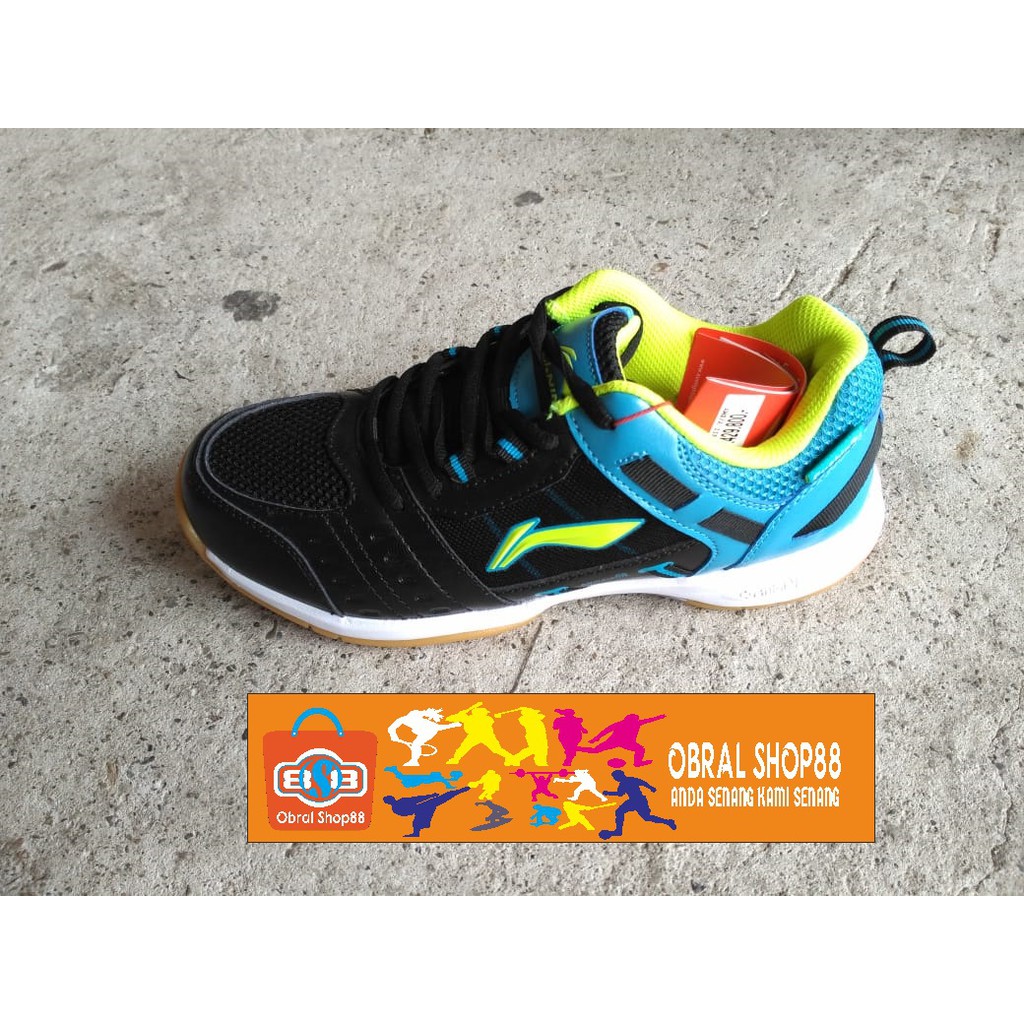 Jual SEPATU BADMINTON LINING ATTACK II HITAM ORIGINAL | Shopee Indonesia