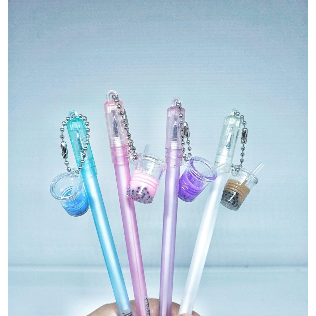 Jual PULPEN BOBA PENA BUBBLE TEA PEN GEL TINTA MURAH UNIK LUCU READY ...