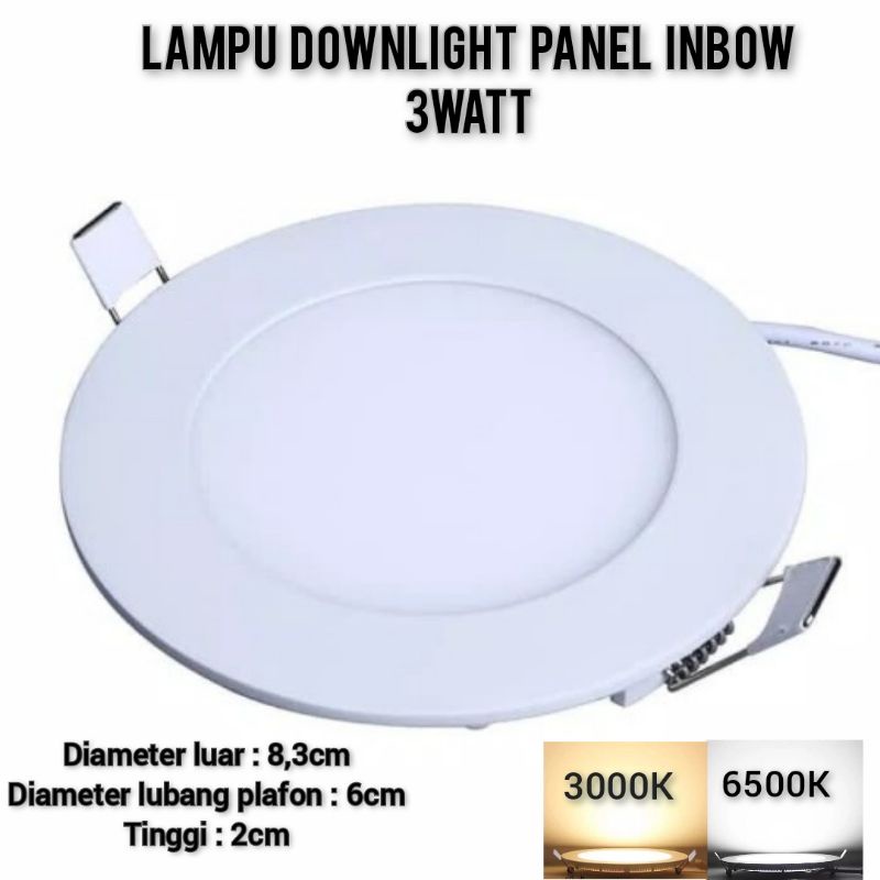 Jual Lampu Downlight LED Panel Slim Tipis Bulat Inbow Tanam 3W 6W 9W ...