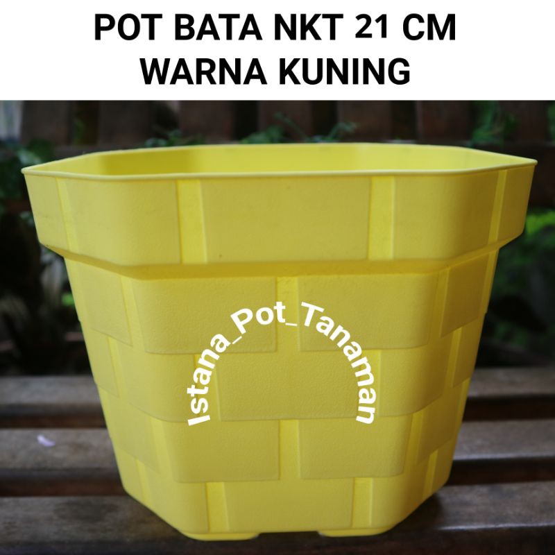 Jual GROSIR POT BUNGA TANAMAN POT BATA NKT 21 CM WARNA KUNING MURAH ...