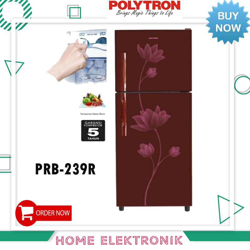 Jual KULKAS POLYTRON PRB-239-R 2 PINTU | Shopee Indonesia