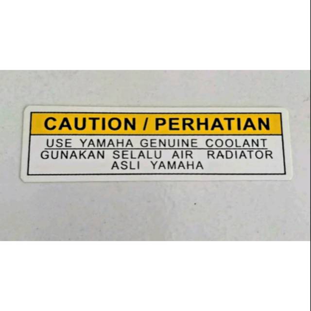 Jual stiker label caution perhatian motor yamaha universal | Shopee ...