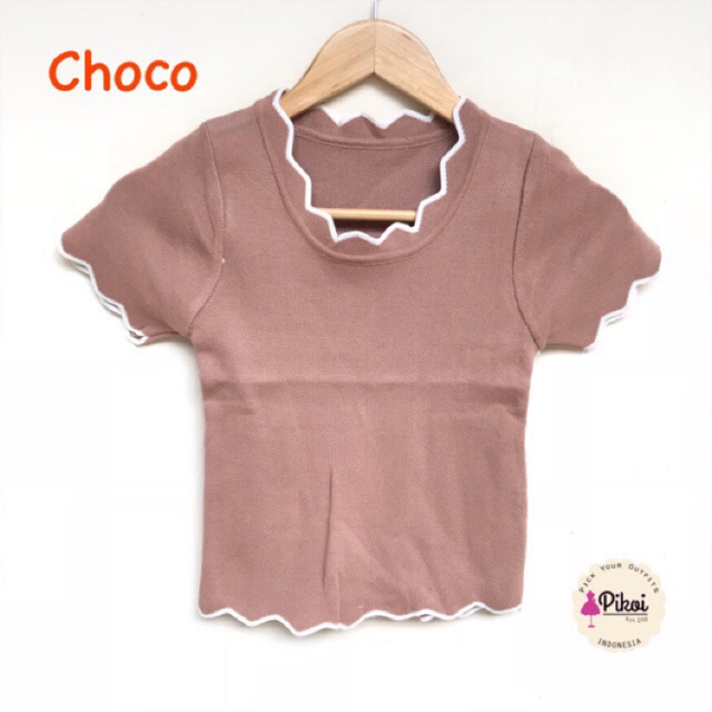 Jual Kaos knit murah / kaos rajut hitam / kaus putih cewek / baju rajut ...