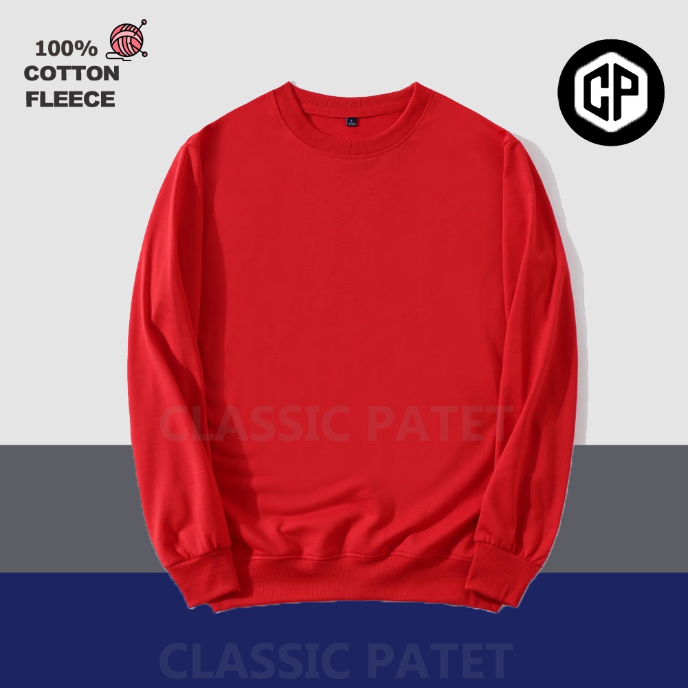 Jual Sweater Pria Wanita Merah Marun Distro Polos Original Crewneck ...