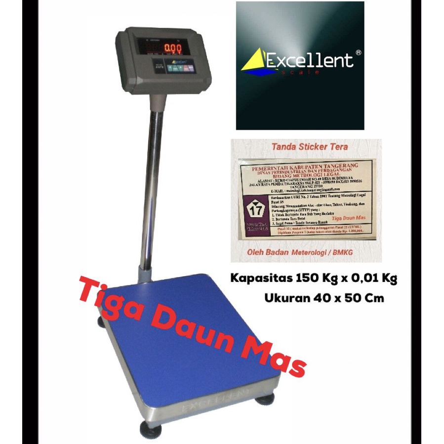 Jual Timbangan Lantai Barang Digital Bench Scale Excellent A12E New 150 kg | Shopee Indonesia