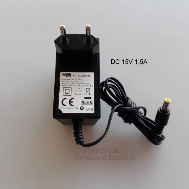 Jual Charger Adaptor Cisco DC 15V 1,5A LCD 22,5W max 1500mA Adapter ...