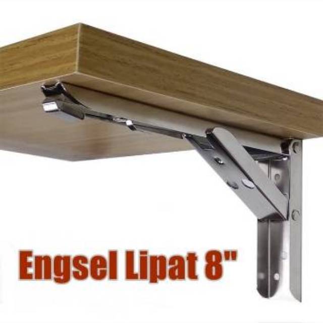 Jual Bracket Engsel Siku Lipat 8"/ Siku Meja Lipat Rak Dinding/ Engsel ...
