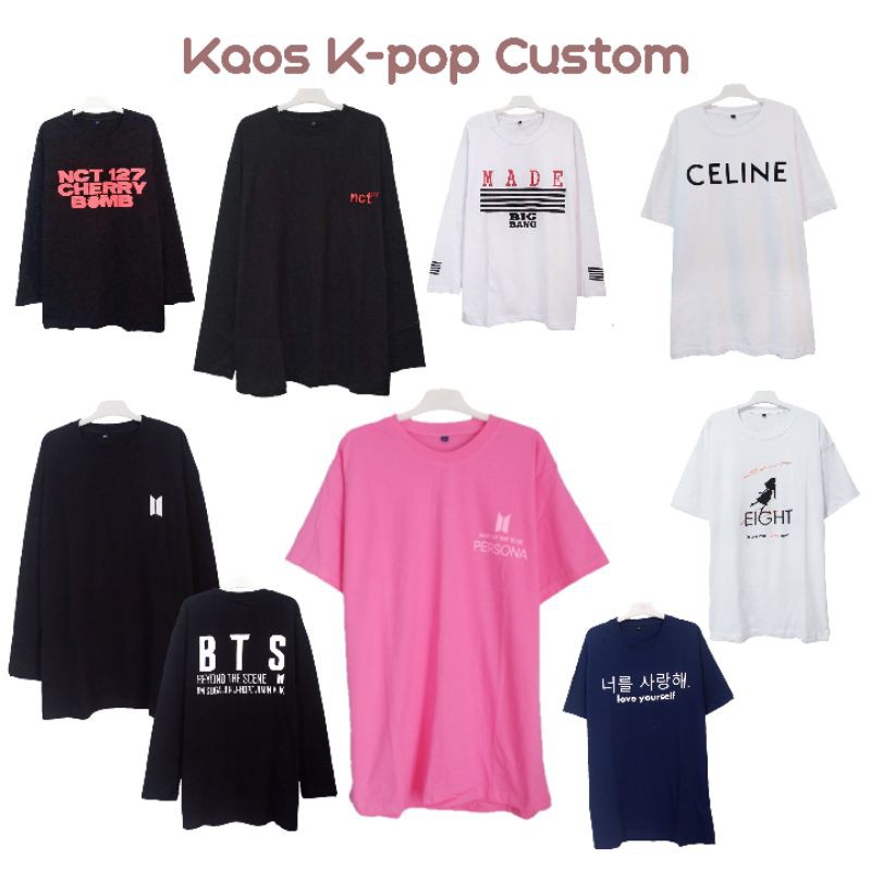 Jual [BISA COD] Kaos k-pop custom desain sendiri bisa request desain ...