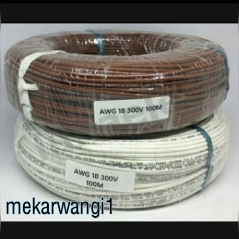 Jual kabel awg 18 body kecil 100meter - serabut tembaga putih | Shopee Indonesia