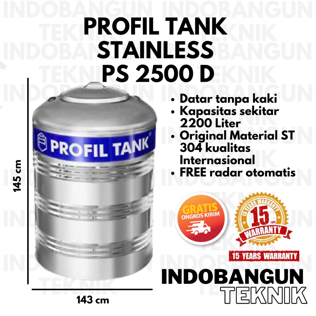 Jual Toren Air Tangki Air Tandon Air Profil Tank Stainless PS 2500 ...