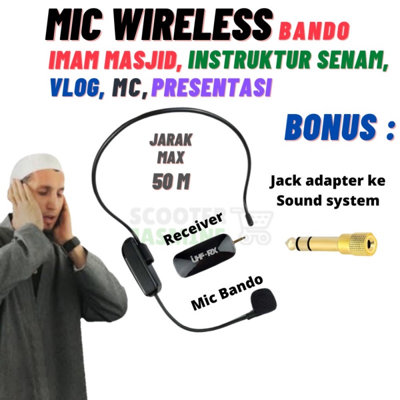 Jual Mikrofon Mic Clip On Wireless UHF Presentasi Tur Imam Masjid Musholla | Shopee Indonesia