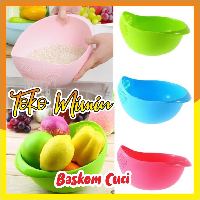 Jual Baskom Cuci Beras Buah Sayur Ukuran Besar Wadah Multifungsi ...