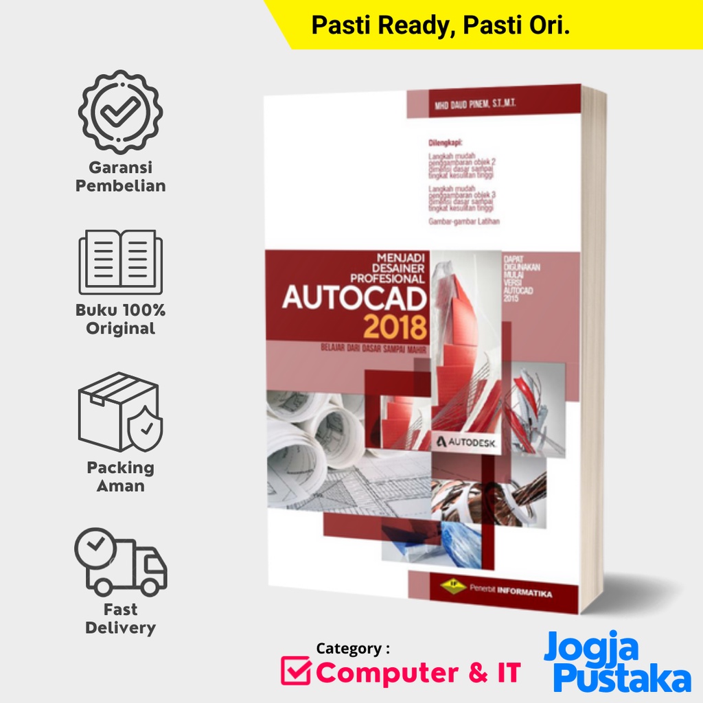 Jual Buku Menjadi Desainer Profesional Autocad 2018 (Belajar Dari Dasar ...
