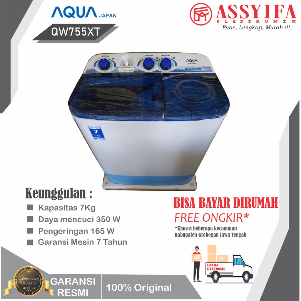 Jual MESIN CUCI AQUA 2 TABUNG QW 751 XT | QW 755XT NEW GARANSI RESMI ...