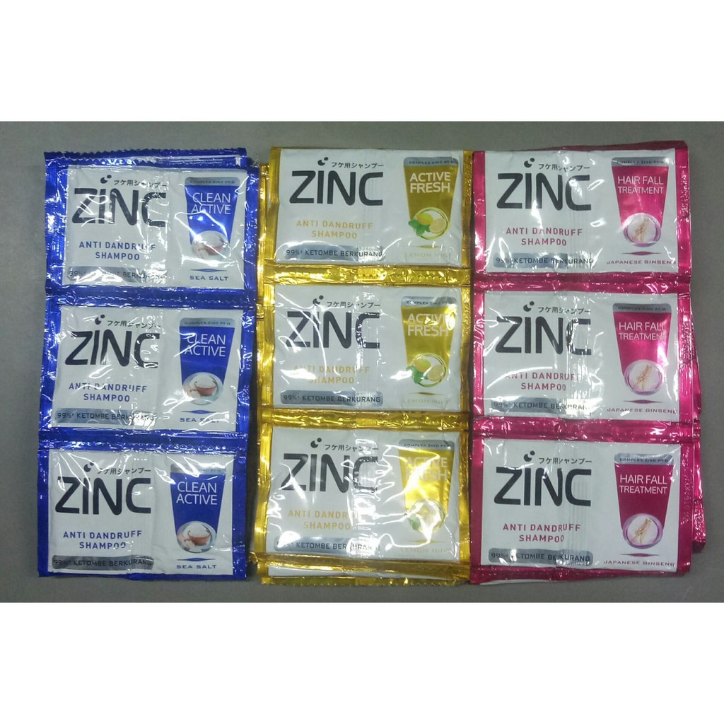 Jual [COD] ZINC SHAMPOO SASET 12 PCS @10ml 99% KETOMBE BERKURANG ...