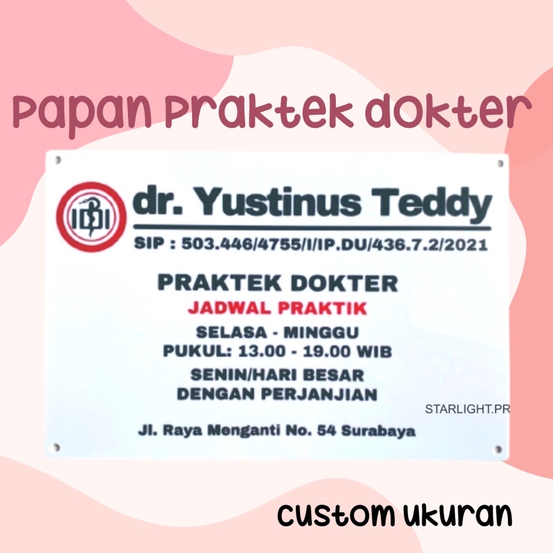 Jual PAPAN NAMA PRAKTEK DOKTER APOTEKER NOTARIS PPAT APOTEK PAPAN NAMA ...