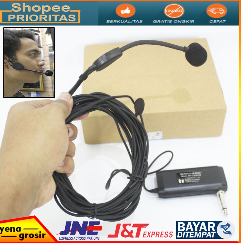 Jual TOA Microphone Headset ZM 370 HS ORIGINAL mic mik bando imam vokal ...