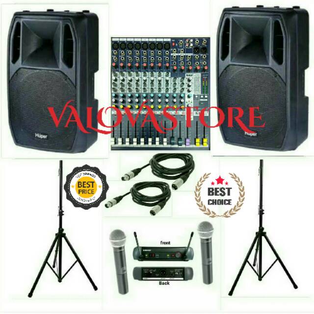 Jual PAKET SOUND SYSTEM SPEAKER AKTIF HUPER AK15A / AK 15A SOUNDCRAFT ...