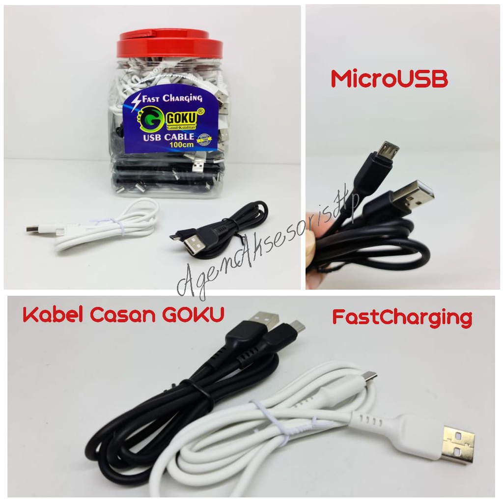 Jual GOKU Data Cable Micro USB Fast Charging Kabel Casan Bulat V8 100cm ...