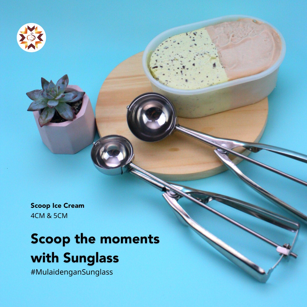 Jual Scoop Ice Cream 5 CM/ Sendok Es Krim 5CM Stainless Steel/ Alat ...