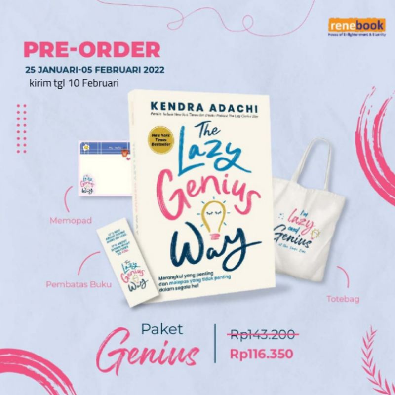 Jual THE LAZY GENIUS WAY + Bonus (original 100%) | Shopee Indonesia
