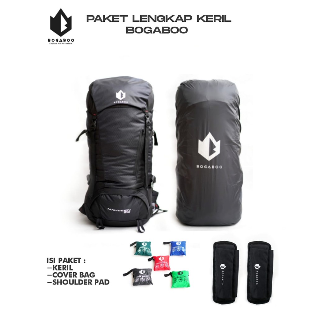 Jual [COD] Tas Carrier Bogaboo Mahven 45 Liter + Coverbag Bogaboo Waterprof + Shoulder Pad ...