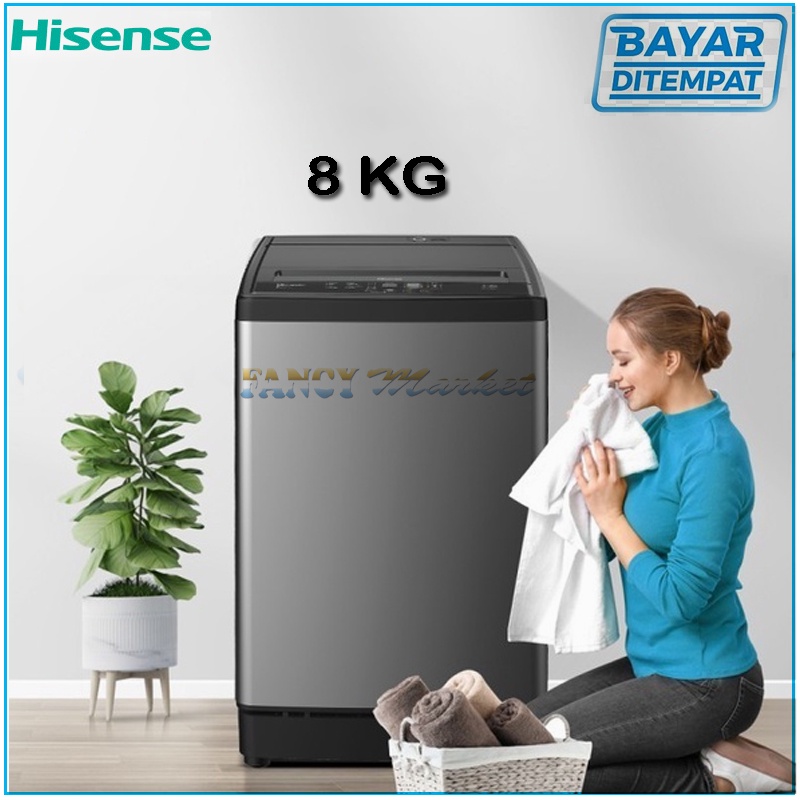 Jual Hisense Mesin Cuci 1 Tabung Top Loading 8 kg Washing Machine ...
