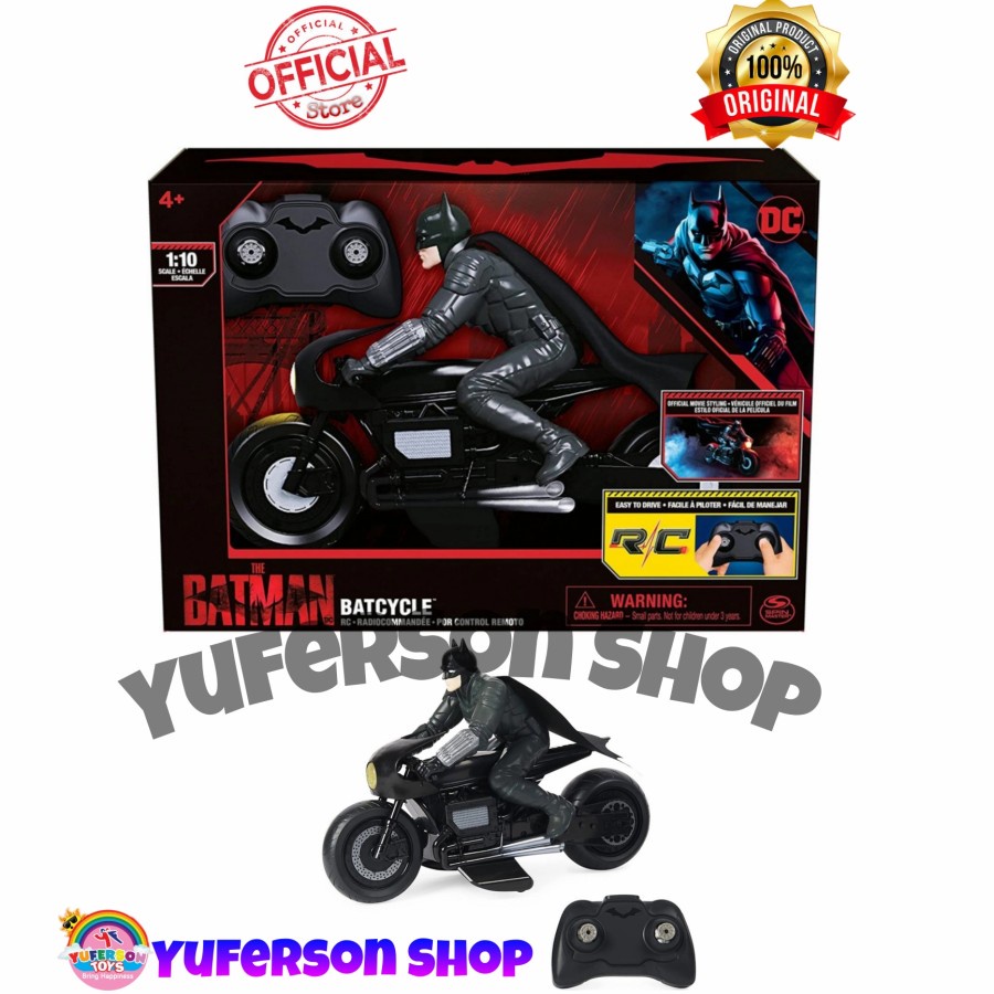 Jual DC Comics The Batman Batcycle RC with Batman Rider Action Figure ...