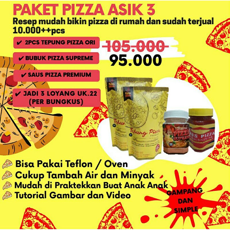 Jual Paket Pizza Asik 3 Paket Tepung Pizza | Shopee Indonesia