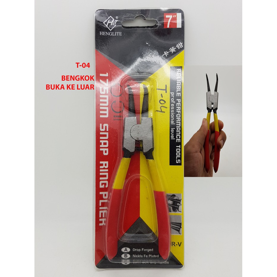 Jual HENGLITE T-04 Tang Snap Ring 7" ( BENGKOK BUKA KE LUAR) | Shopee ...