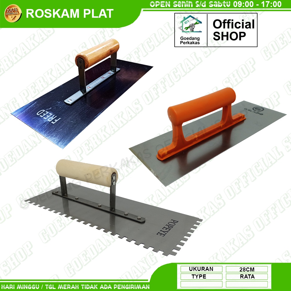 Jual Roskam Gerigi Polos Plat Gagang Kayu Fiber Raskam Alat Meratakan ...