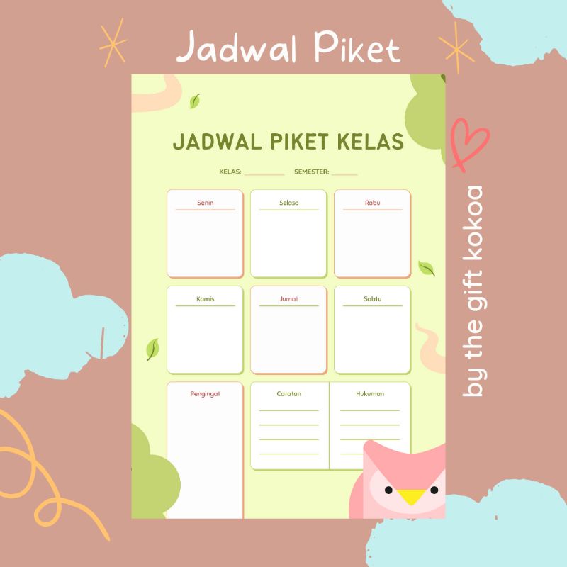 Jual Jadwal Piket / Picket Schedule | Shopee Indonesia