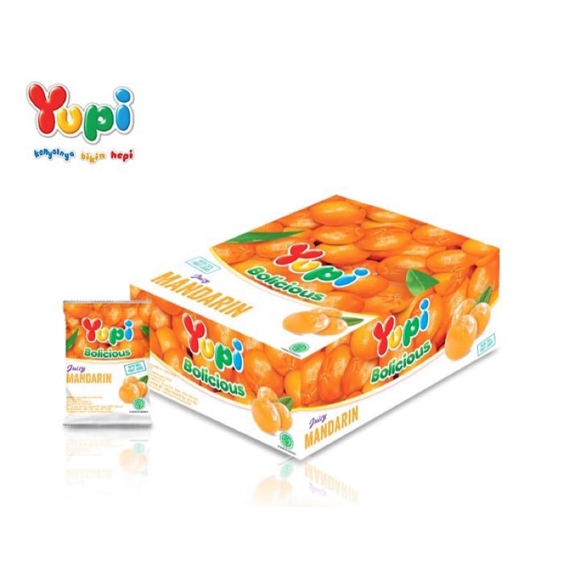 Jual Yupi Bolicious Rasa Jeruk Mandarin ( 24 pcs x @5g ) | Shopee Indonesia