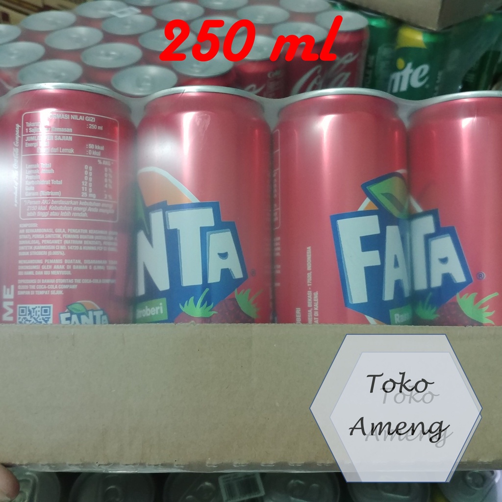 Jual Cocacola, Fanta, Sprite, AW, Cola Zero Kaleng 250 ml - 1 DUS (24 ...