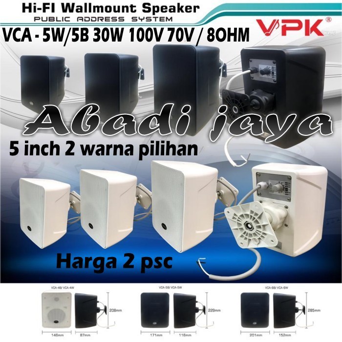 Jual SPEAKER PASIF VPK VCA5B HITAM / VCA5W PUTIH 5 inch 2pcs 70v-100v 8ohm | Shopee Indonesia