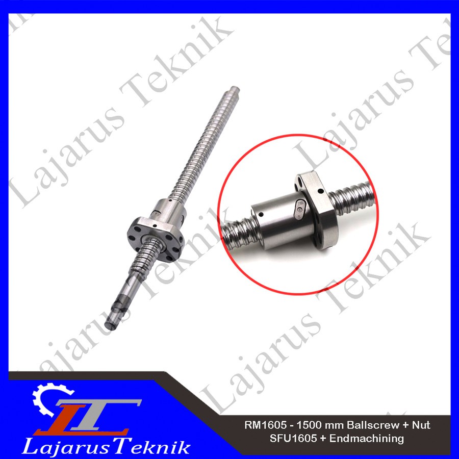 Jual RM1605 - 1500 mm Ballscrew + Nut SFU1605 + Endmachining | Shopee Indonesia