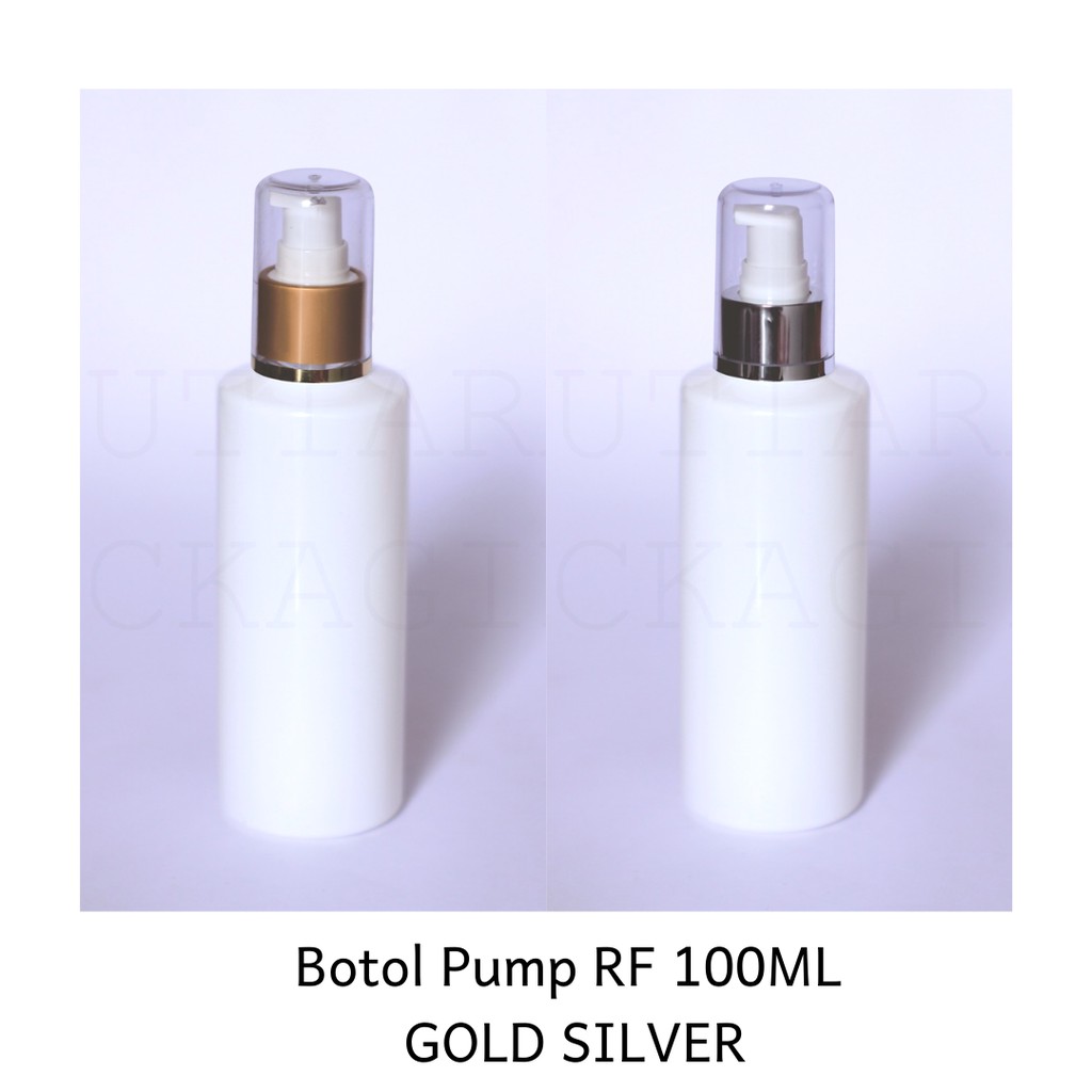 Jual PRODUK TERBARU !! BOTOL PUMP RF 100ML TUTUP GOLD DAN SILVER FULL ...