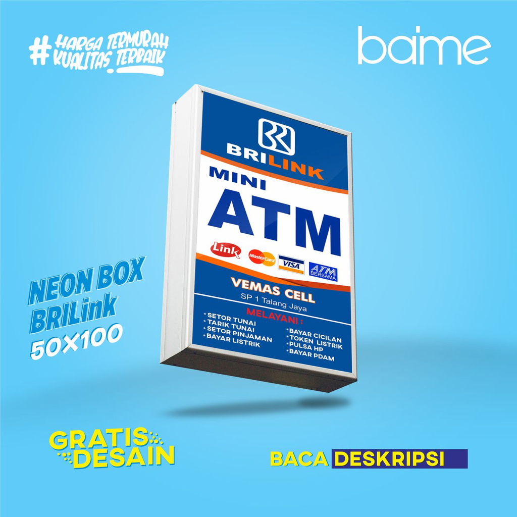 Jual NEON BOX BRI LINK | 3 HARI JADI !! | Shopee Indonesia