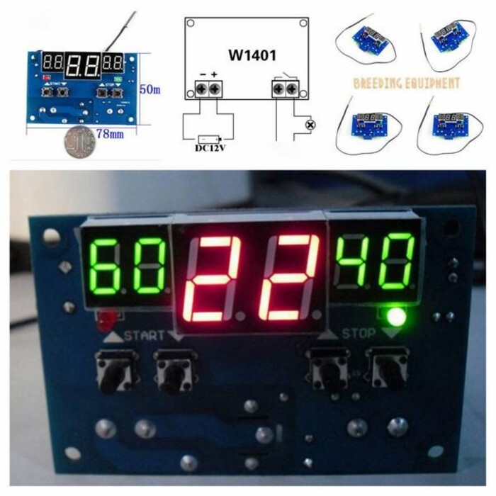 Jual Intelligent digital display thermostat DC 12V 10A Temperature ...