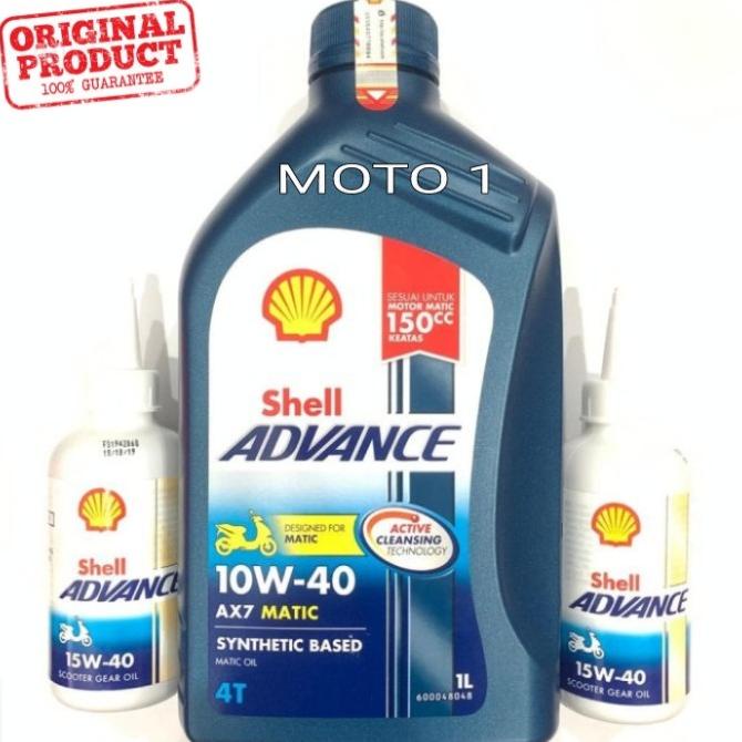Jual SHELL AX7 MATIC 1L DAN SHELL GEAR 120ML (2PC) moto--1 Segera Beli ...