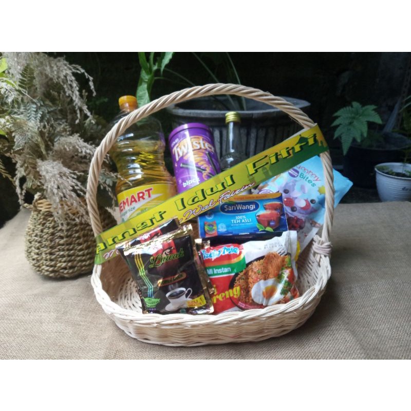 Jual KERANJANG PARCEL LEBARAN IDUL FITRI ROTAN / WADAH HAMPER BINGKISAN ...