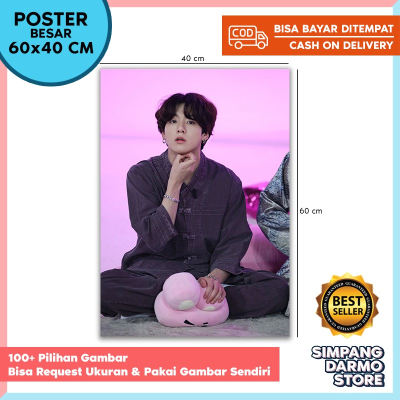 Jual Poster Besar BTS Ukuran 60x40 cm A2 Jungkook V Jimin J-Hope Suga ...