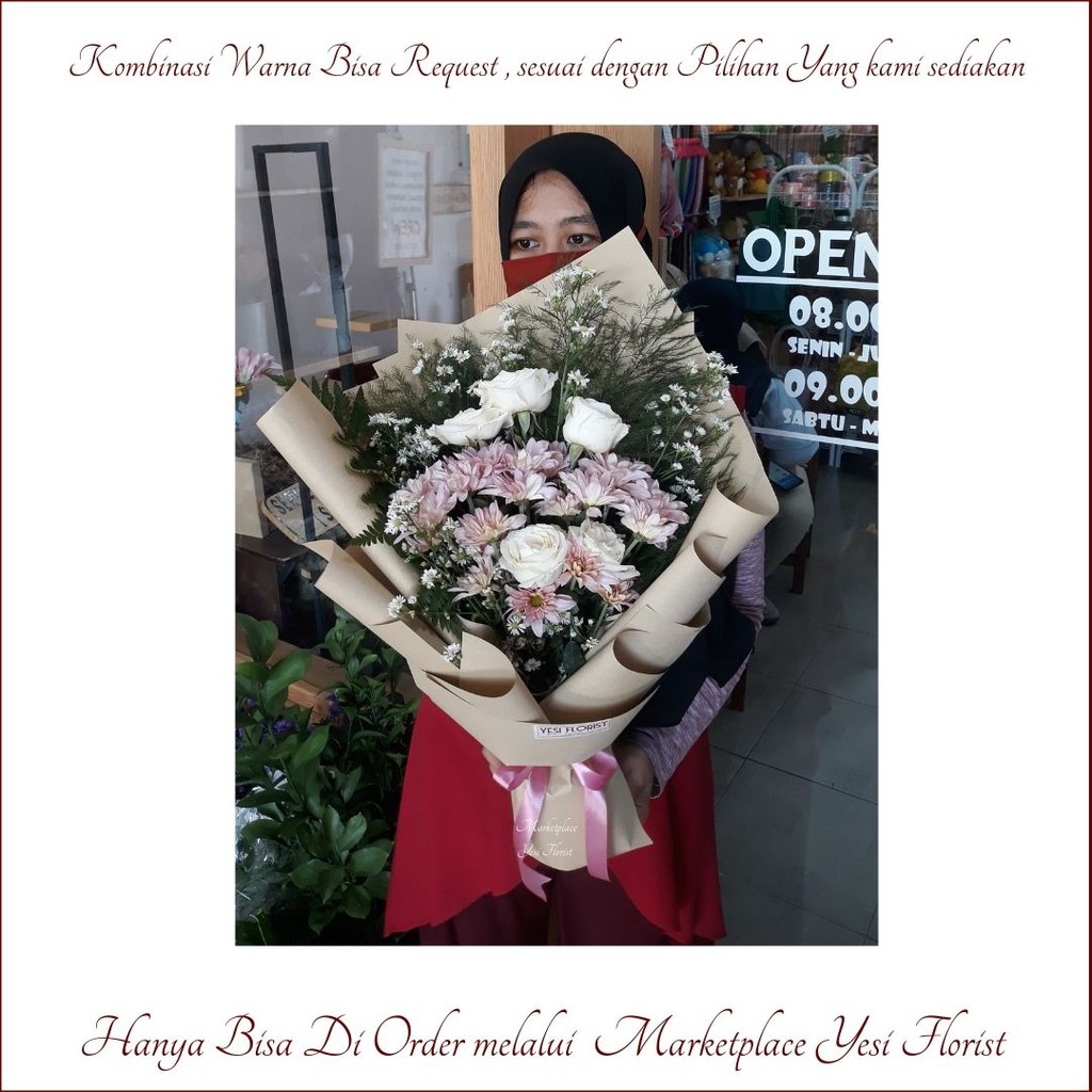 Jual [Ready / tidak PO / bisa dikirim hari ini] Buket Bunga Asli ...